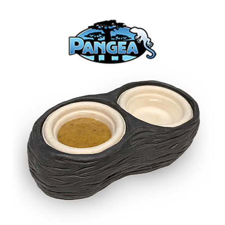 Pangea Gecko Stone Dual Cup Holder Dish, Gecko feeding bowls